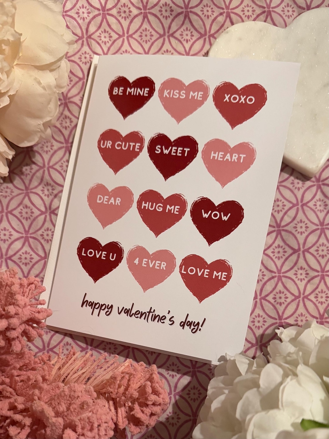 Valentines Day Conversation Hearts Card - Etsy