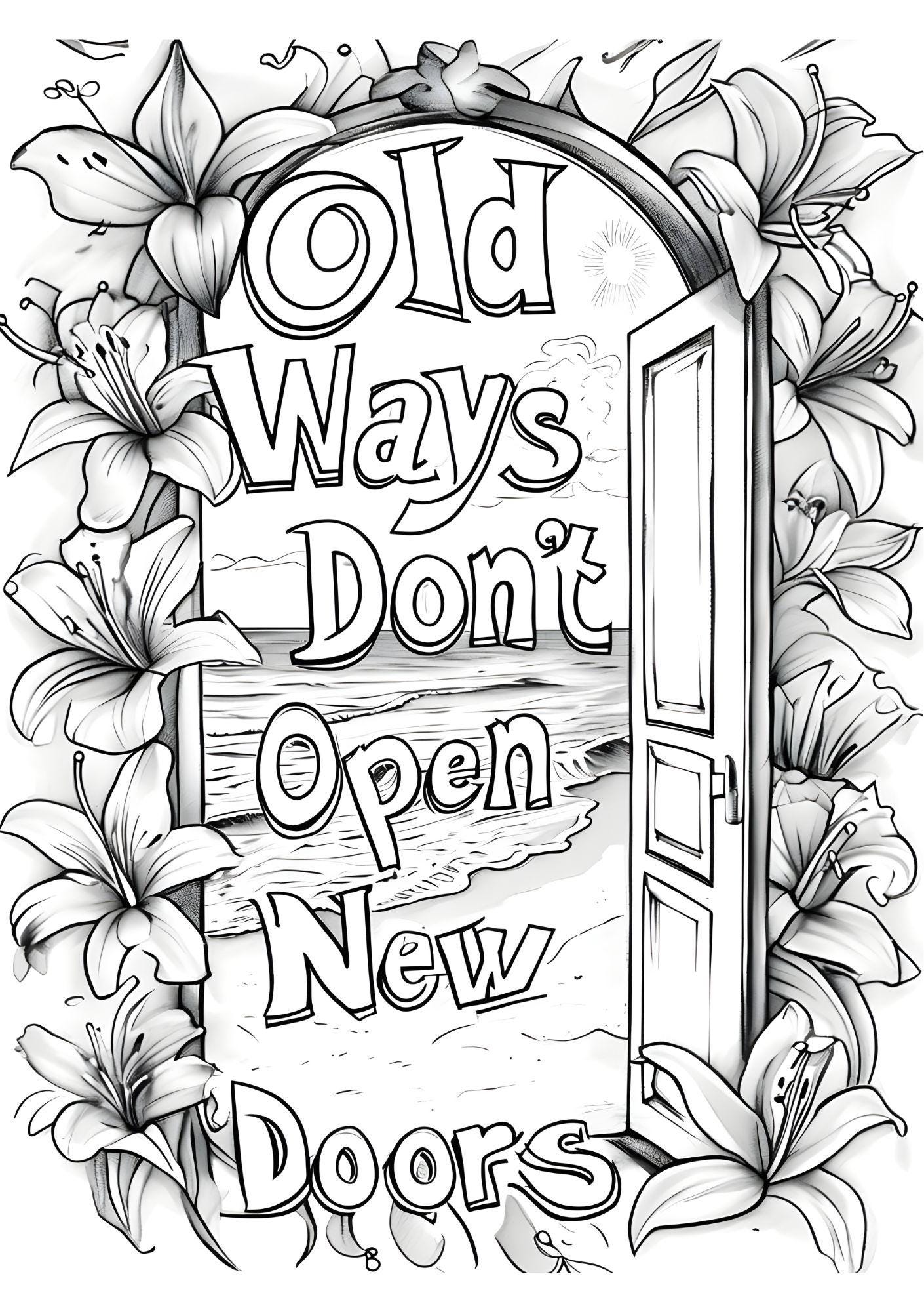 Positive Quotes Coloring Pages - Etsy