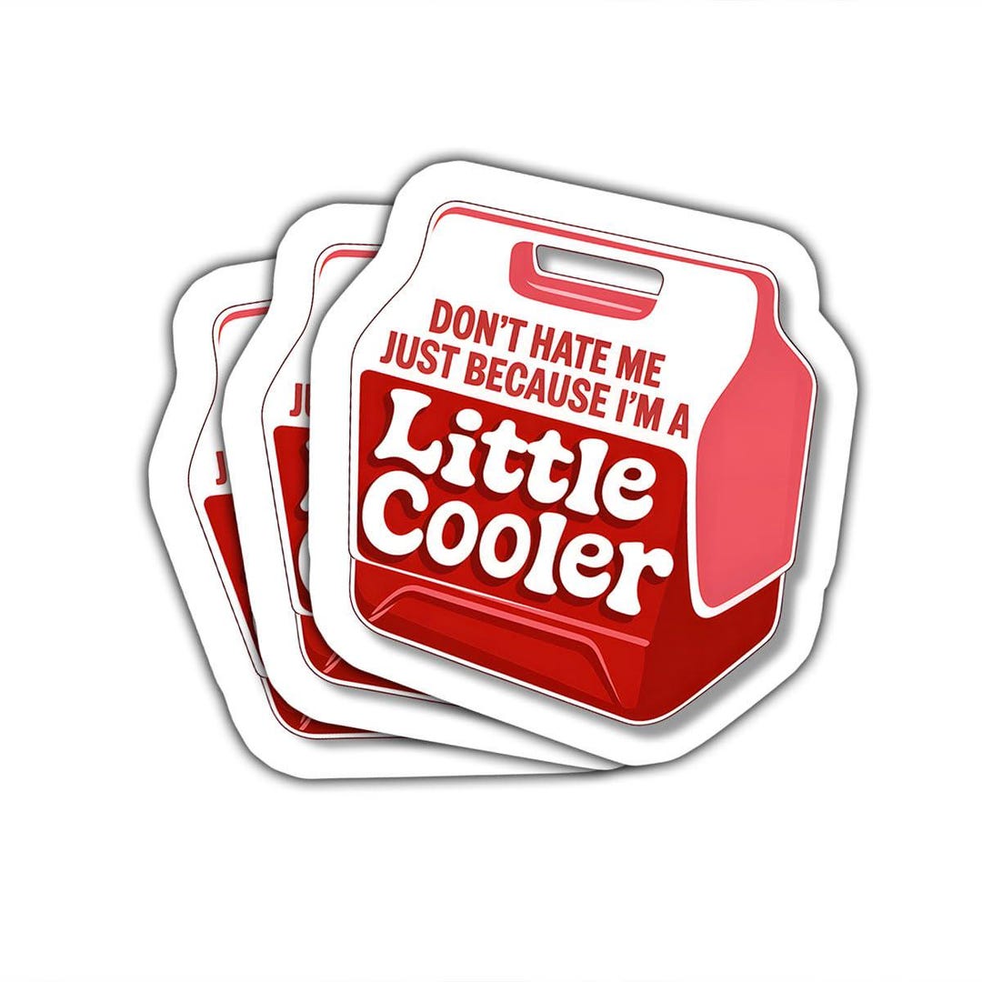 3pcs Little Cooler Stickers – “don’t Hate Me” Quote, Red Ice Chest ...