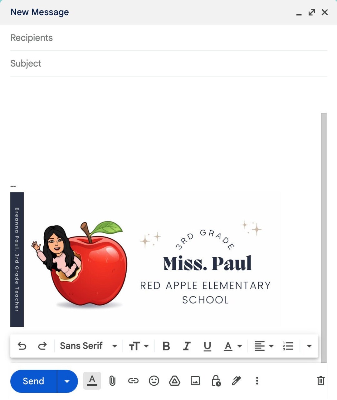 Bitmoji Email Signature for Grade School Teachers - Etsy