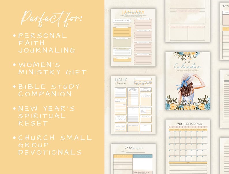 Faithflow 2026 Christian Planner & Calendar: Monthly Themes • Daily ...