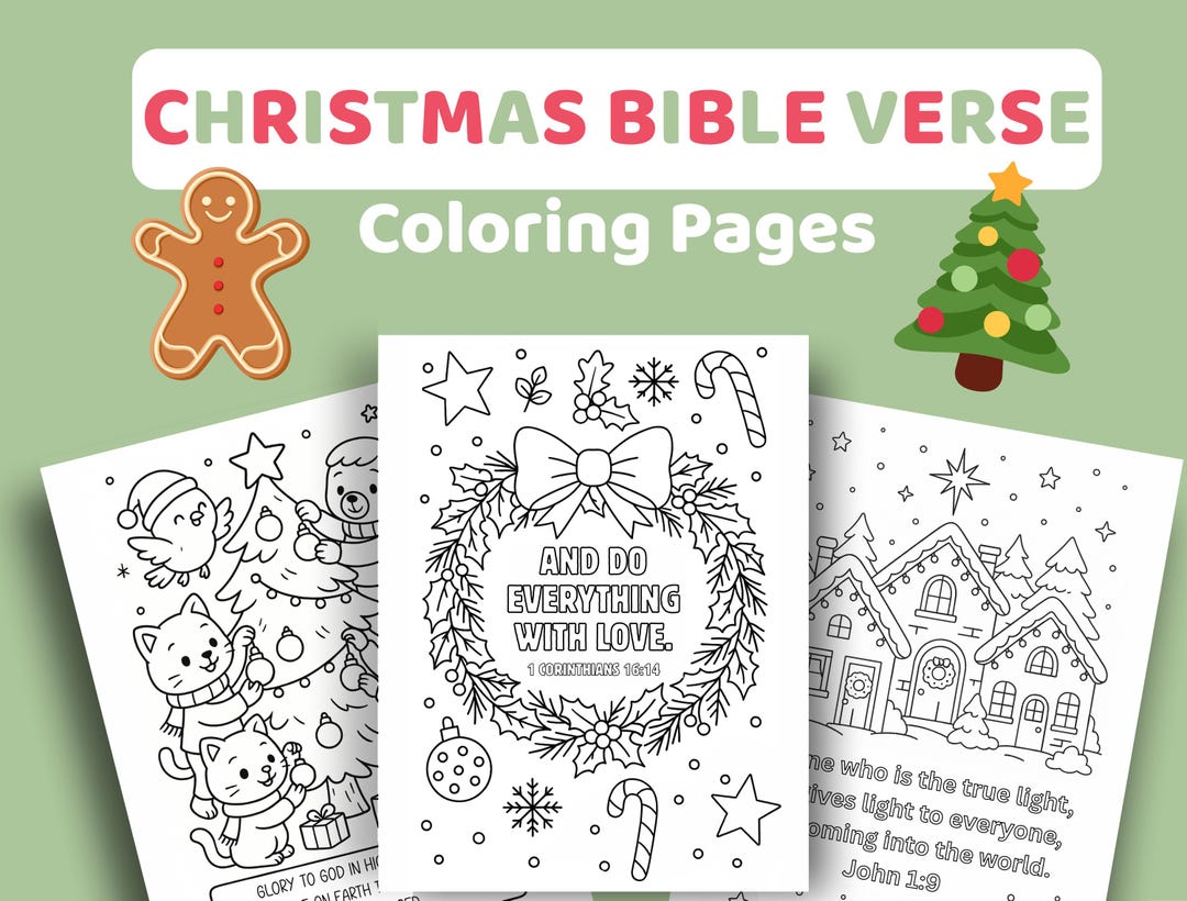 Christmas Coloring Book With Bible Verses: Printable Coloring Pages for ...