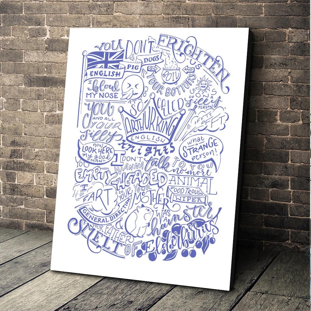 Monty Python French Castle Insults Quote Art Book Canvas Print sold by ...