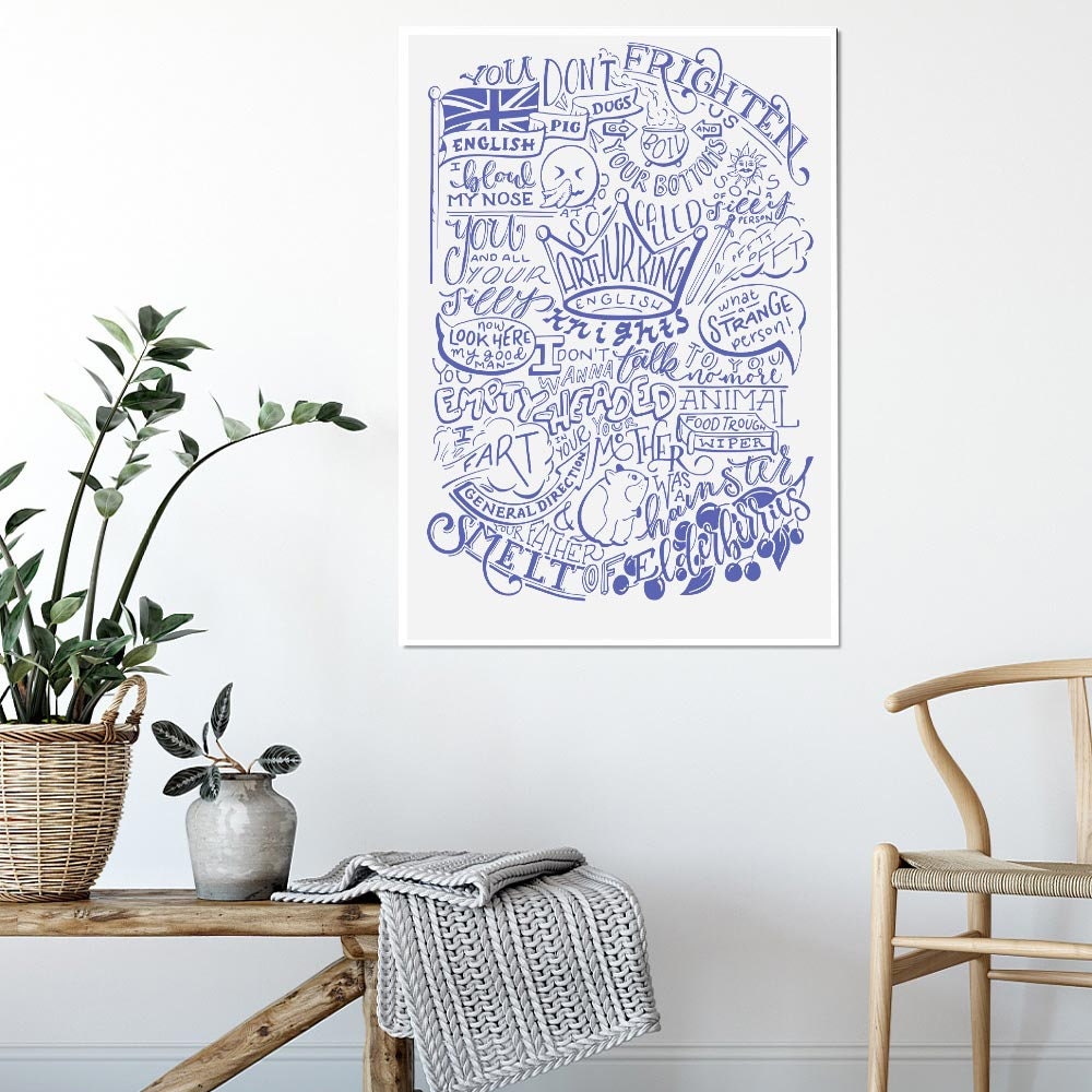 Monty Python French Castle Insults Quote Art Book Canvas Print sold by ...