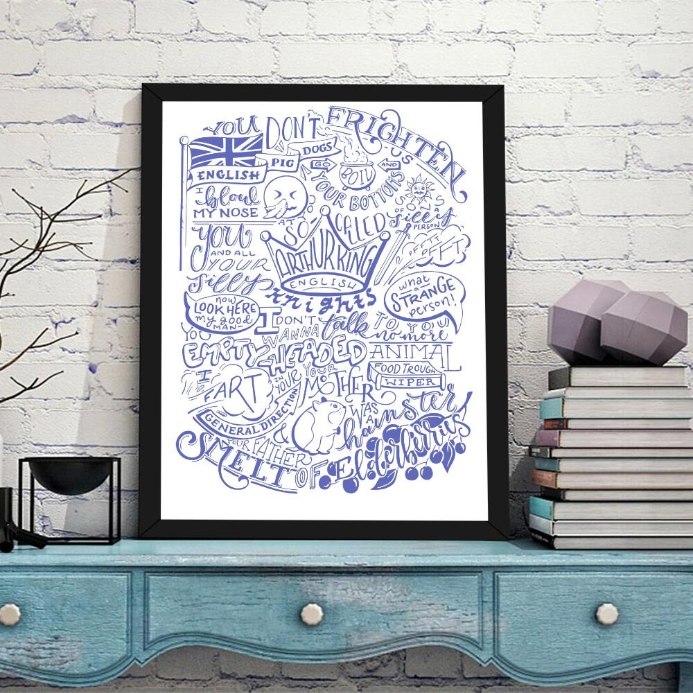 Monty Python French Castle Insults Quote Art Book Canvas Print sold by ...