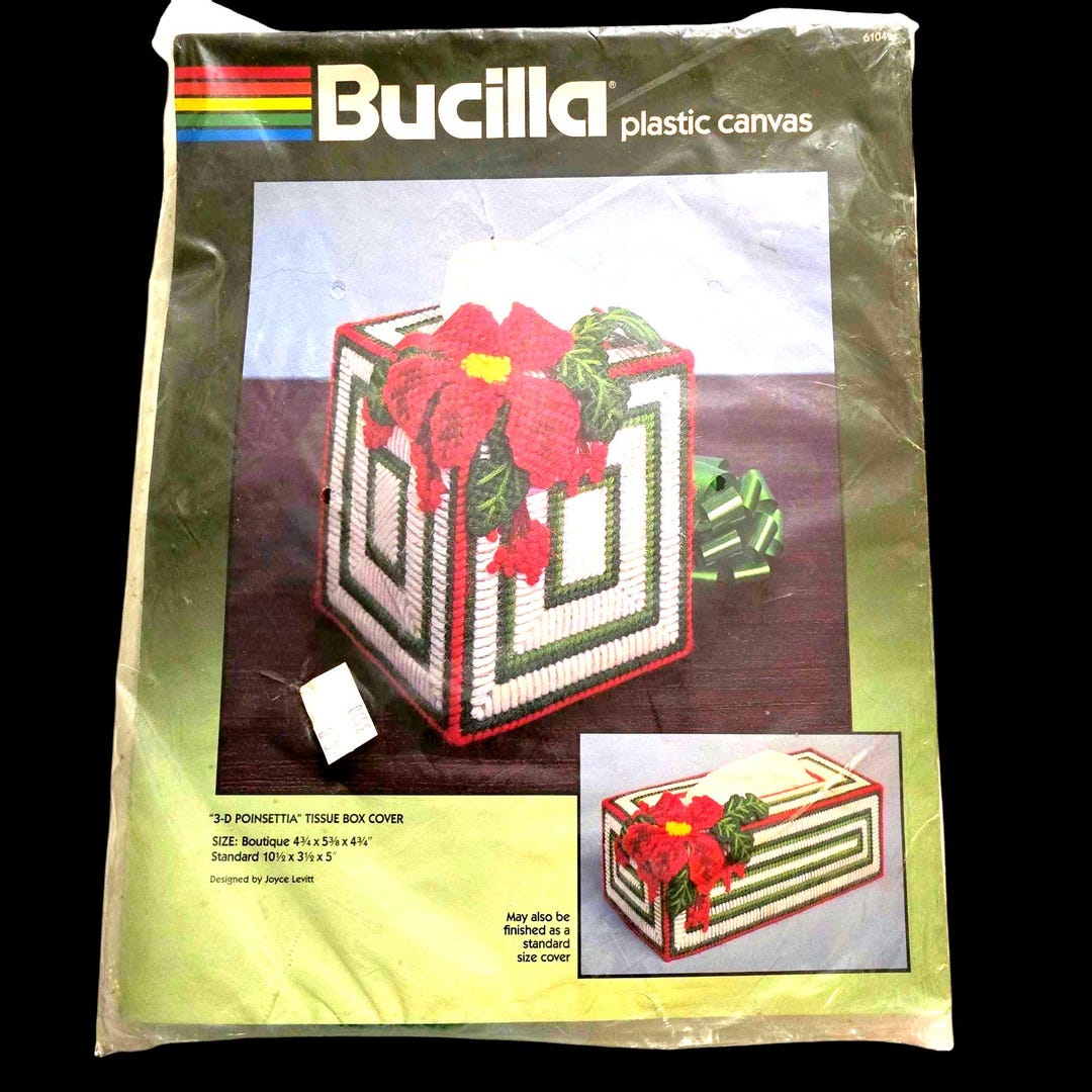 NIB, Vintage Bucilla Plastic Canvas Poinsettia Tissue Box Cover - Etsy