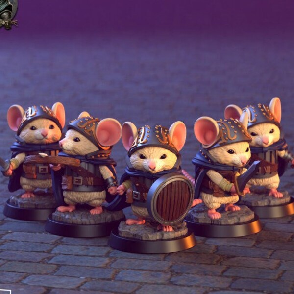 Mouse Warrior Miniature - Etsy