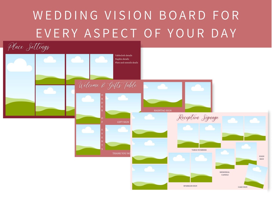 Wedding Mood Board Template | Digital Vision Board for Your Dream ...