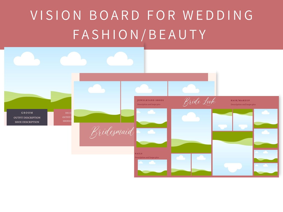 Wedding Mood Board Template | Digital Vision Board for Your Dream ...