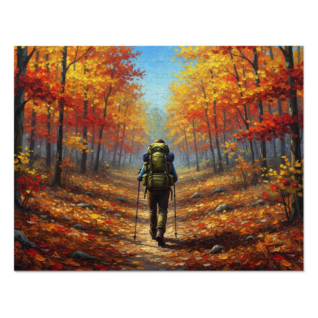 Fall Hiker Jigsaw Puzzle - Nature Lover Downtime Fun, Quiet Time ...