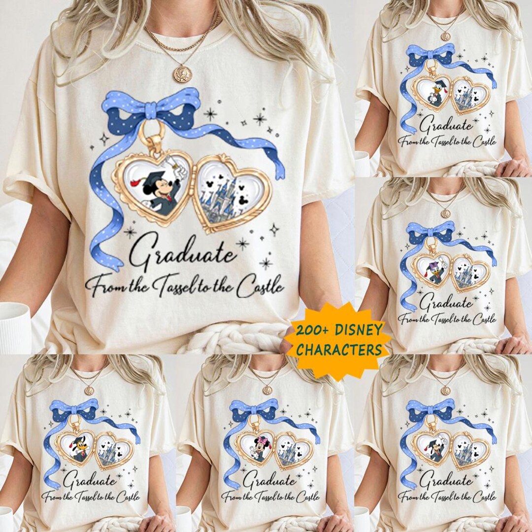 Custom All Disney Characters Graduation Tassel to the Castle Shirt ...