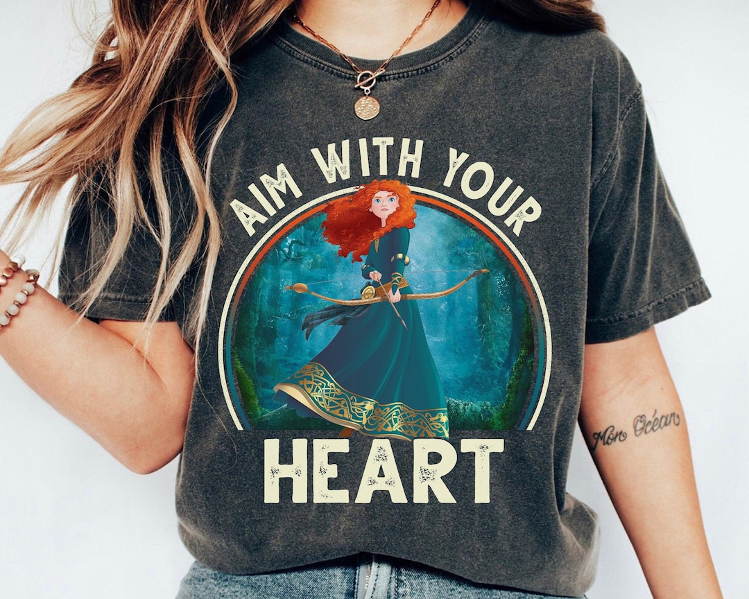 Vintage Aim With Your Heart Disney Brave Merida Shirt Mother's Day T ...