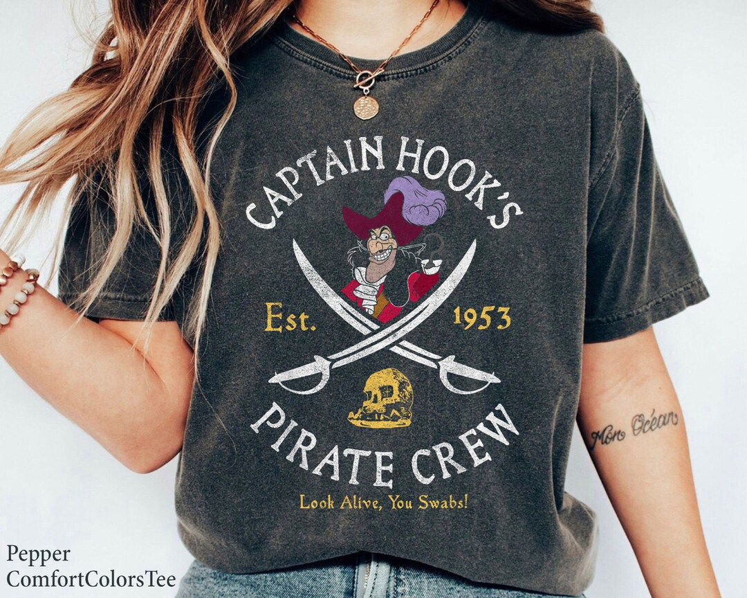 Peter Pan Captain Hook Pirate Crew Est 1953 Shirt Family Matching Walt ...