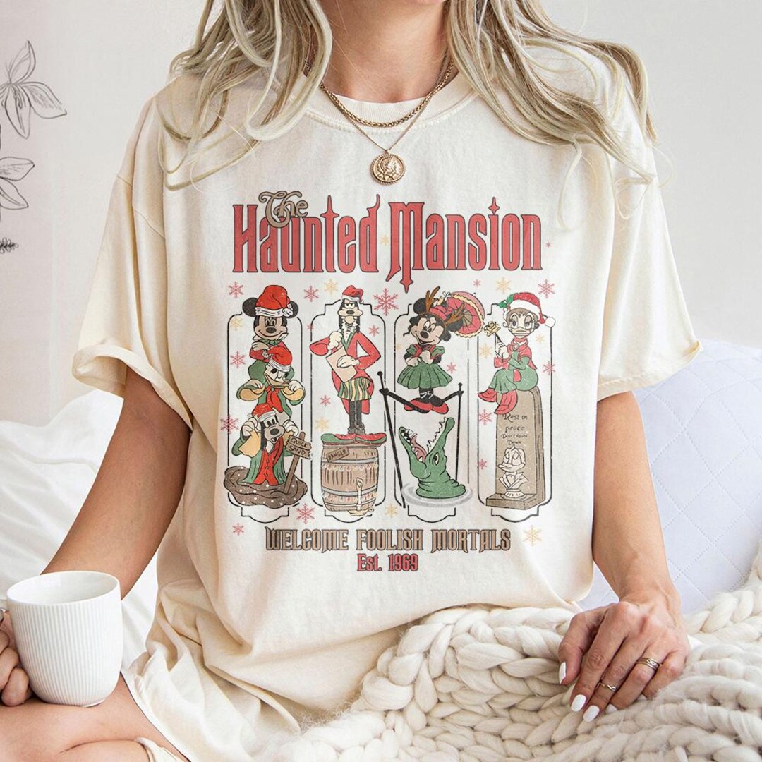 Haunted Mansion Christmas Shirt, Mickey Minnie Holiday Stretching ...