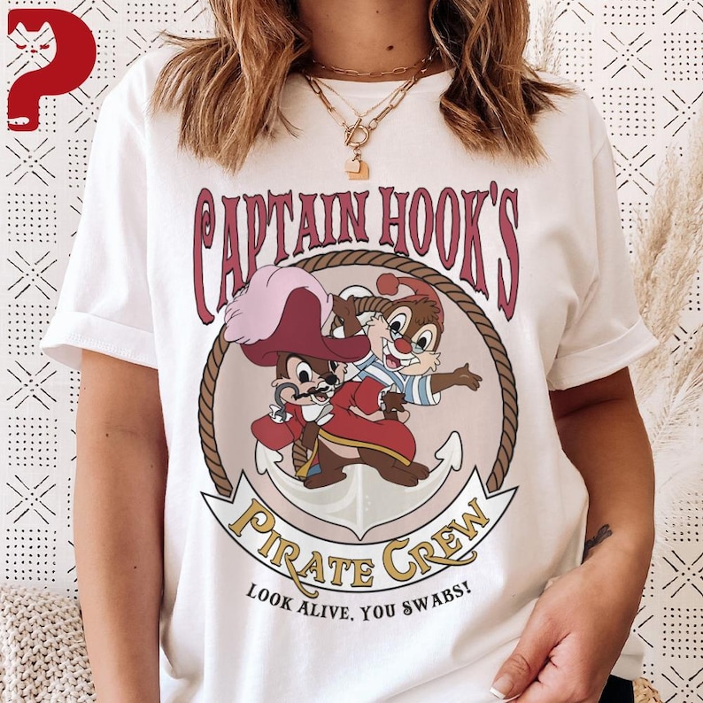 Disney Chip and Dale Pirate Crew T-shirt, Captain Hook & Smee Look ...