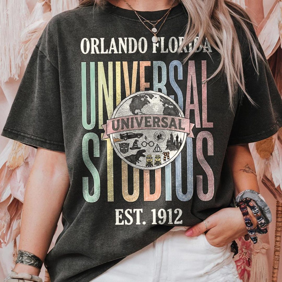 Retro Disney Universal Studios Orlando Florida Est 1912 T-shirt, Theme ...