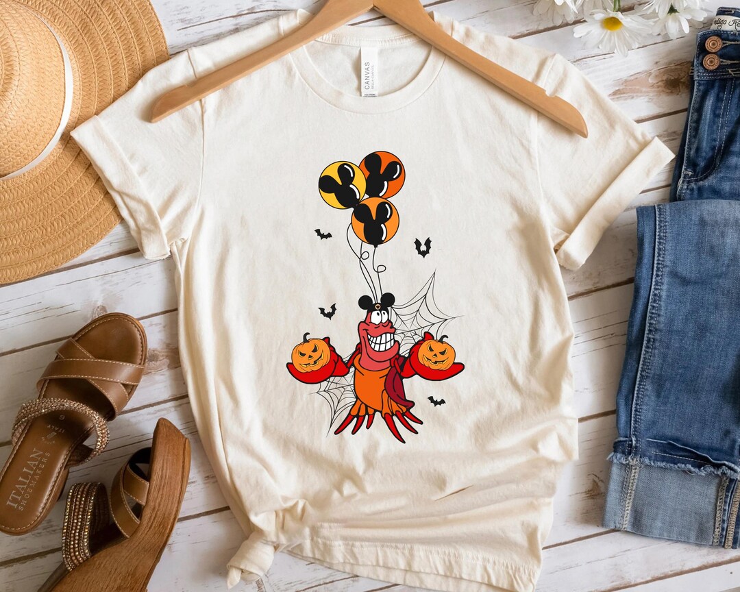 The Little Mermaid Sebastian Balloon Pumpkin Halloween Shirt Spooky ...