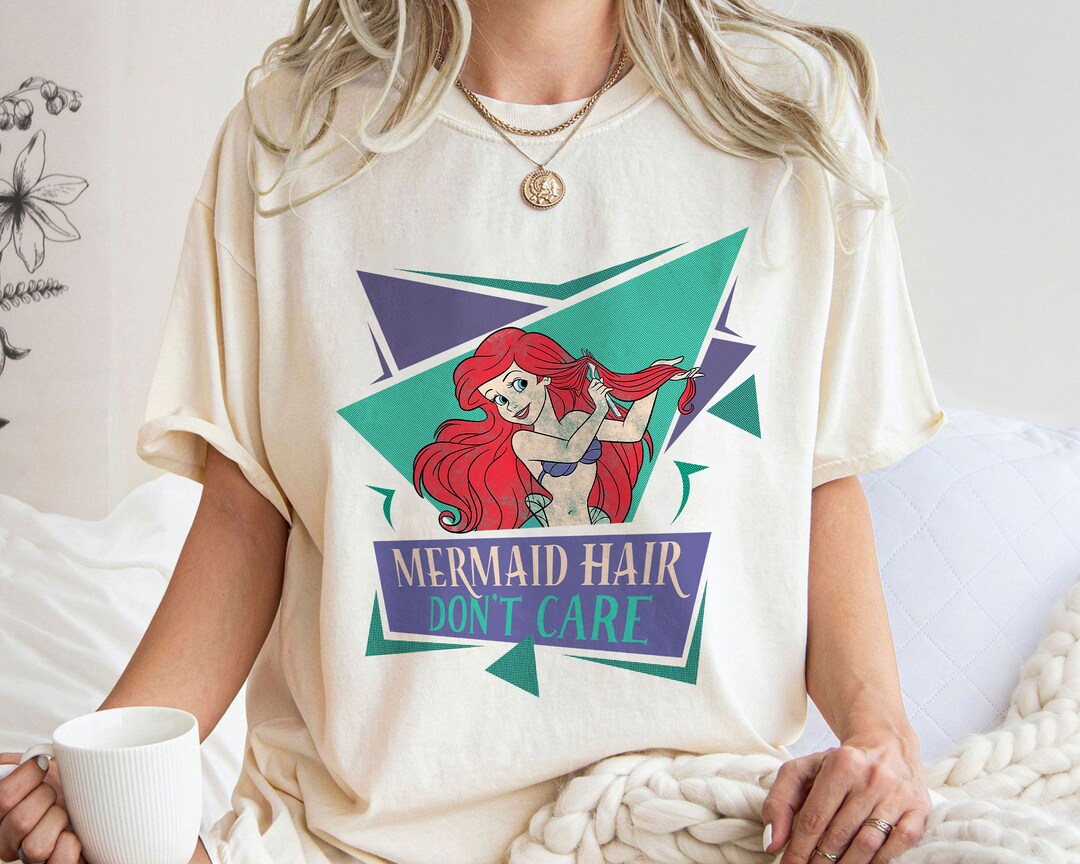 Mermaid Hair Don't Care Vintage Retro the Little Mermaids Shirt Family ...
