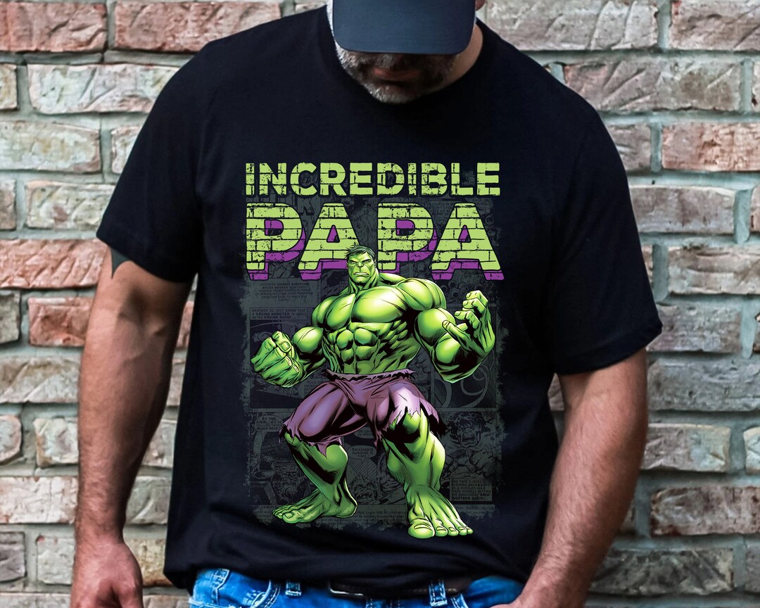 Custom Title Incredible Papa Shirt Hulk Shirt Father's Day Shirt Family ...