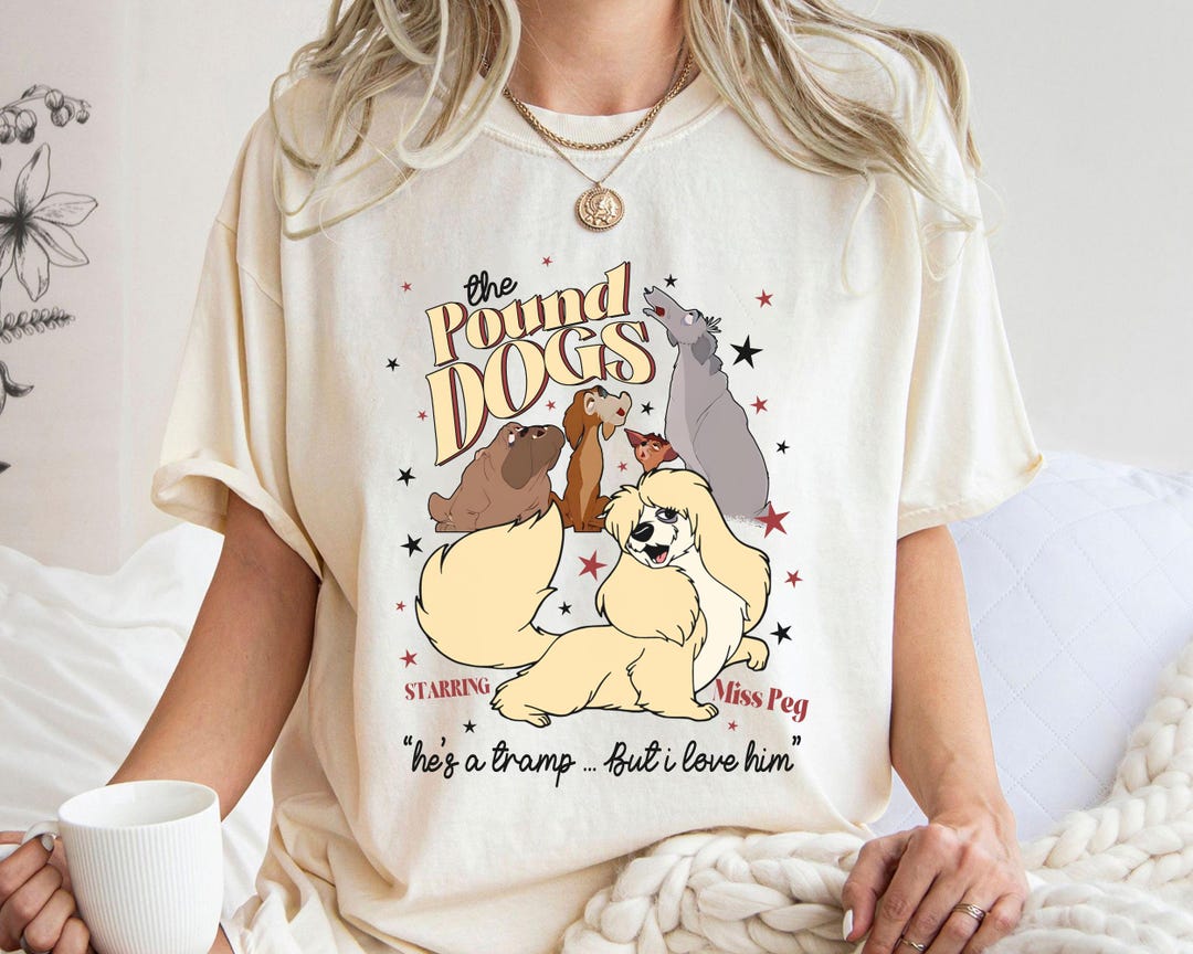 Lady and the Tramp Miss Peg & Pound Dogs Shirt - Family Matching Walt ...
