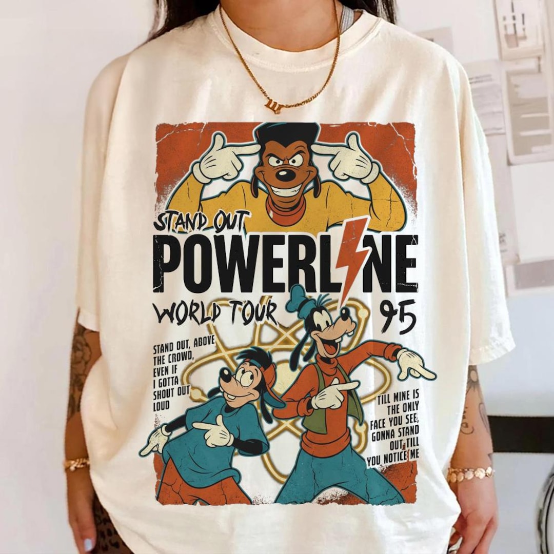 Stand Out Powerline World Tour 95 Shirt, Retro Goofy Concert Parody Tee ...