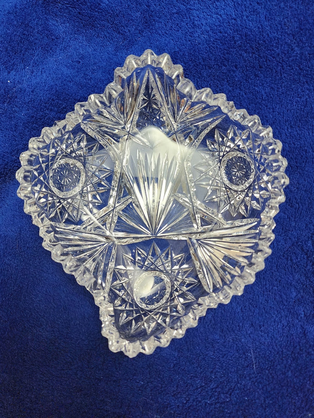 Leaf Shaped Lead Crystal Dish. Nappy candy Dish Signed gundy-clapperton ...