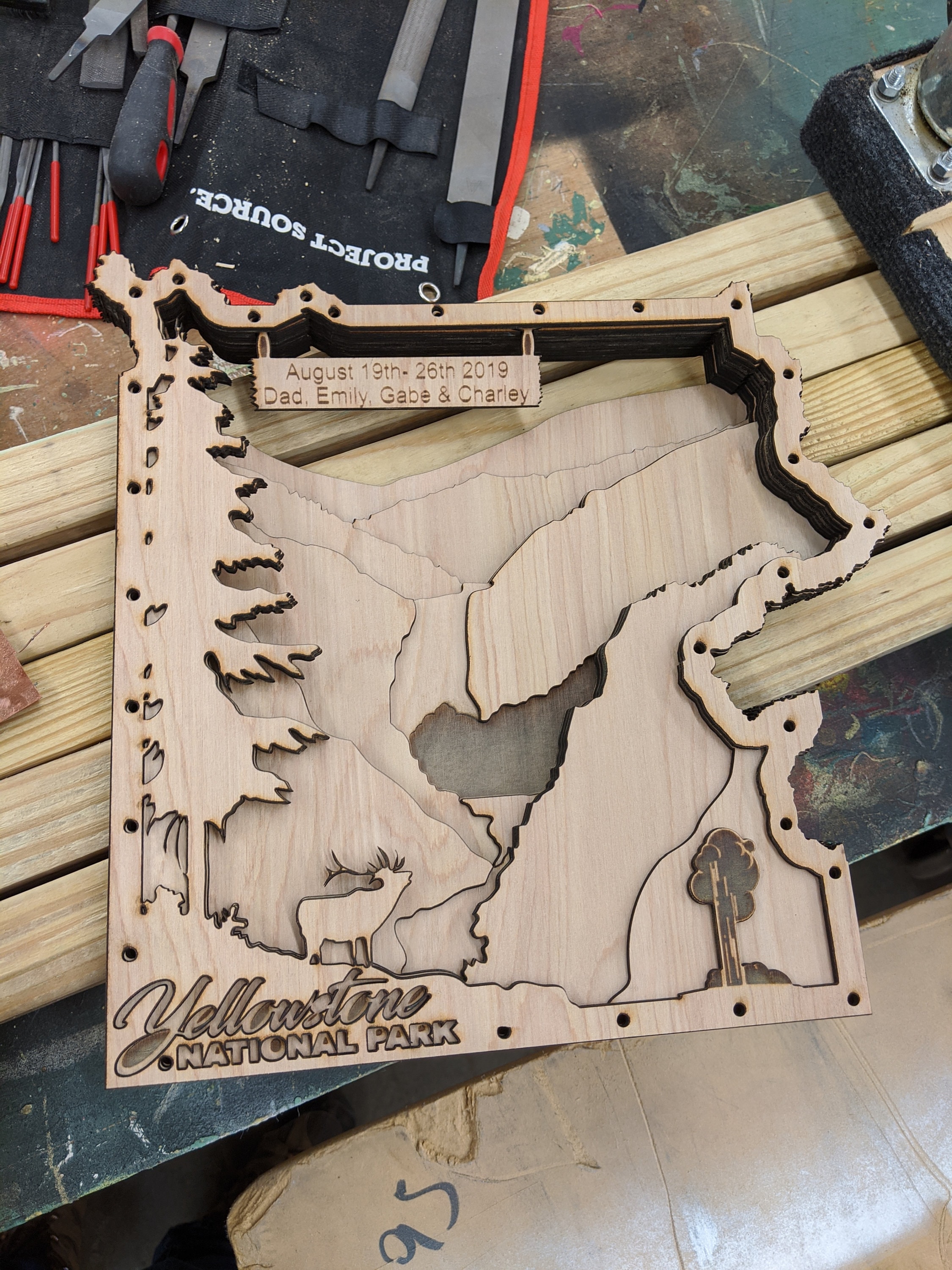 Yellowstone River Falls Art in Park Outline Layered Laser Cut File SVG ...