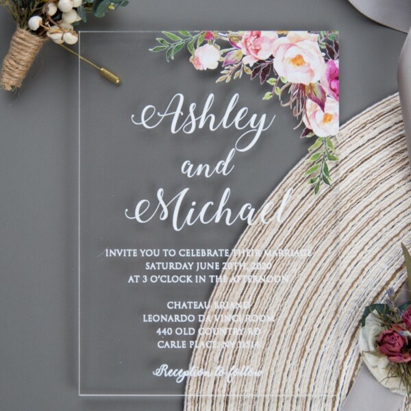 Clear Wedding Invitation - Etsy
