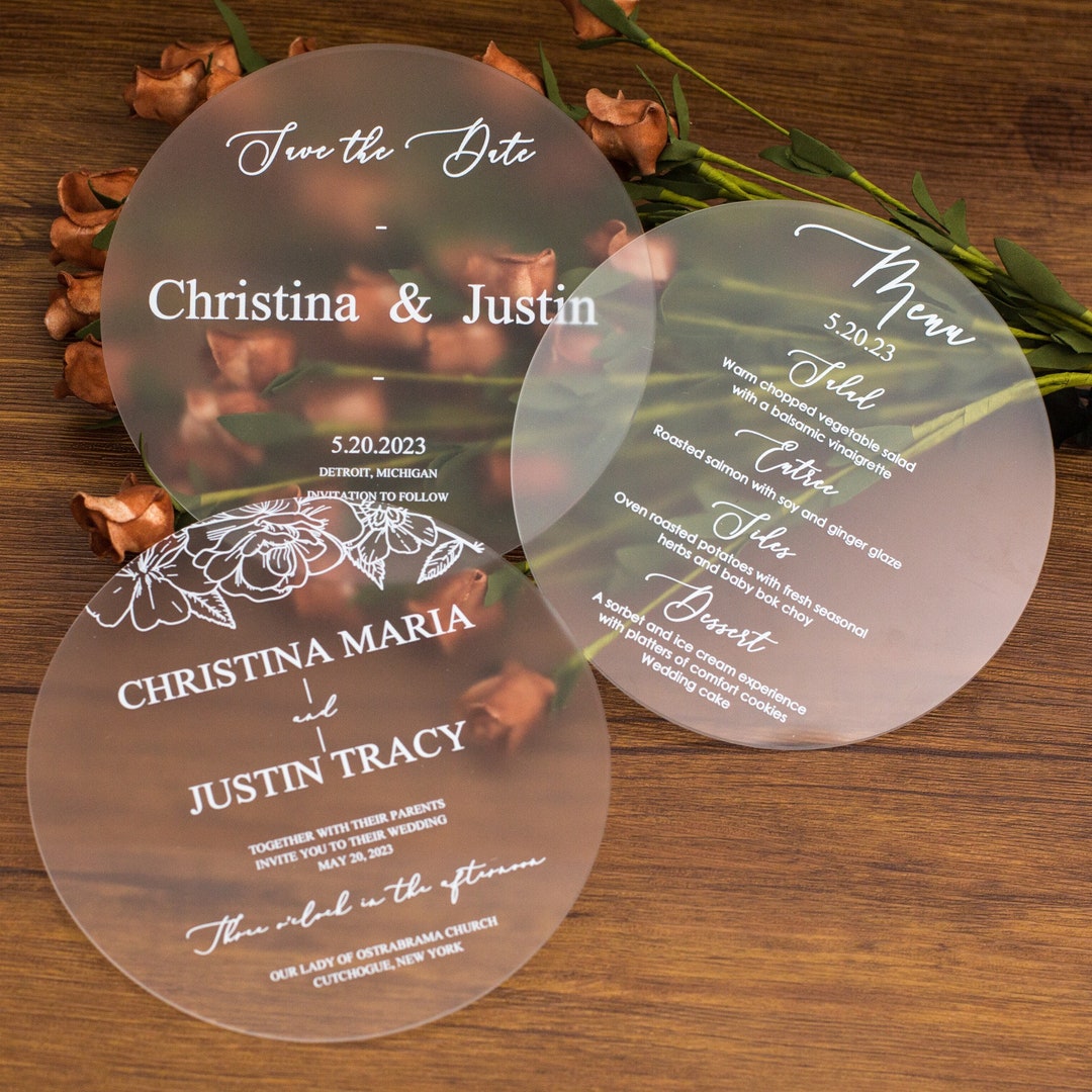 Circle Acrylic Invitation Clear Acrylic Envelope - Etsy