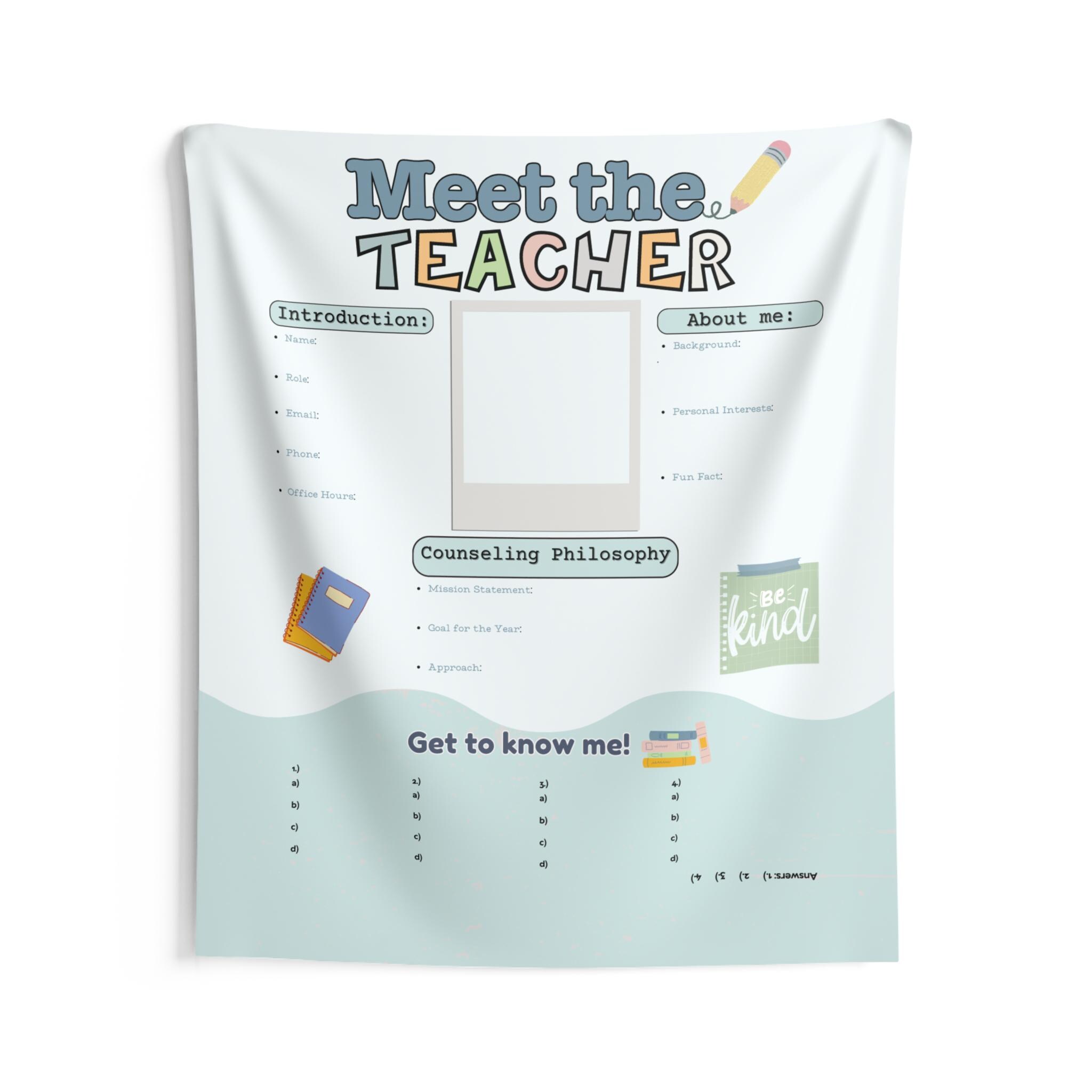 Meet the Teacher, Classroom Decor, Classroom, Wall Decor, Wall Tapestry ...