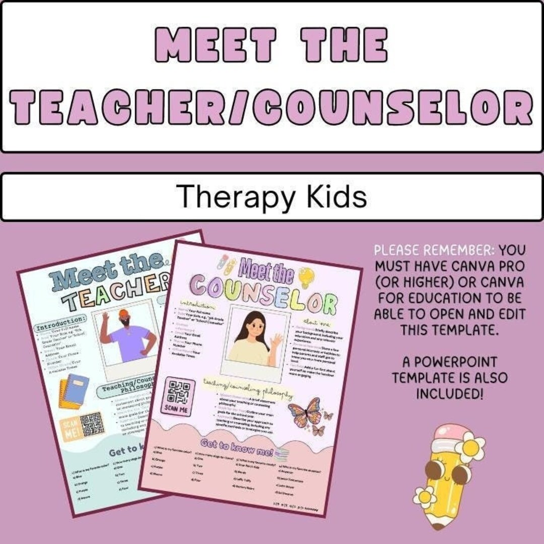 Meet the Teacher, Meet the Counselor, Template, Printable, Back to ...