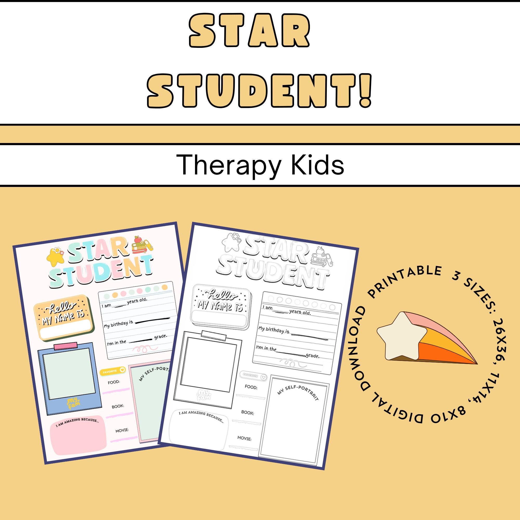 Star Student Worksheet Star Template Superstar Worksheets