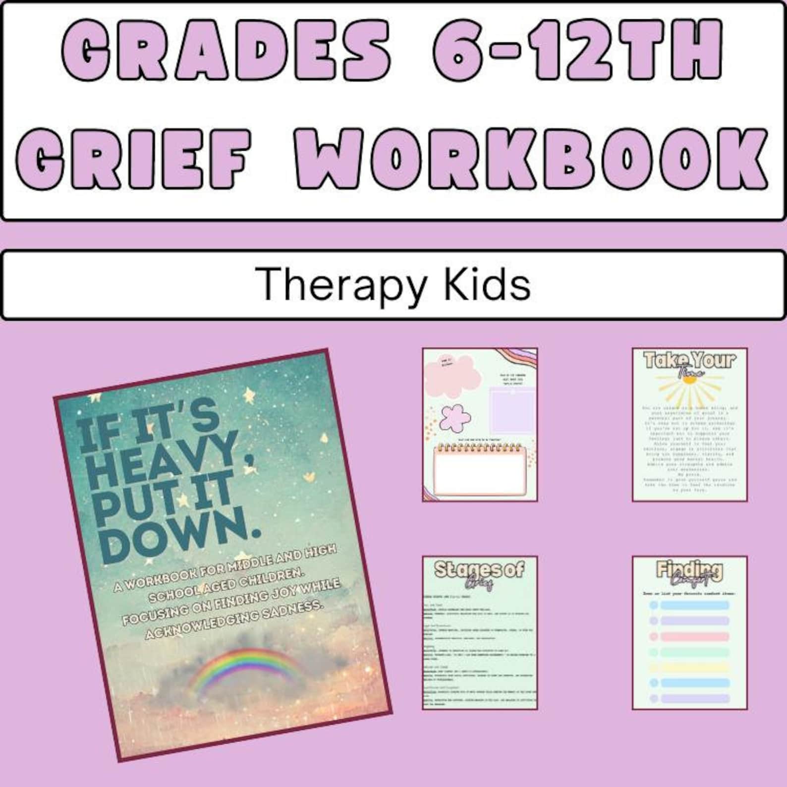 Grief for Kids, Grief and Loss, Workbook, Printables - Etsy