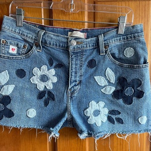 Denim on Denim Levi Cutoffs / Upcycled Levi Cutoff Denim Shorts With ...