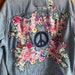 Peace Out Upcycled Jacket / Peace Sign Vintage Jacket With Floral ...