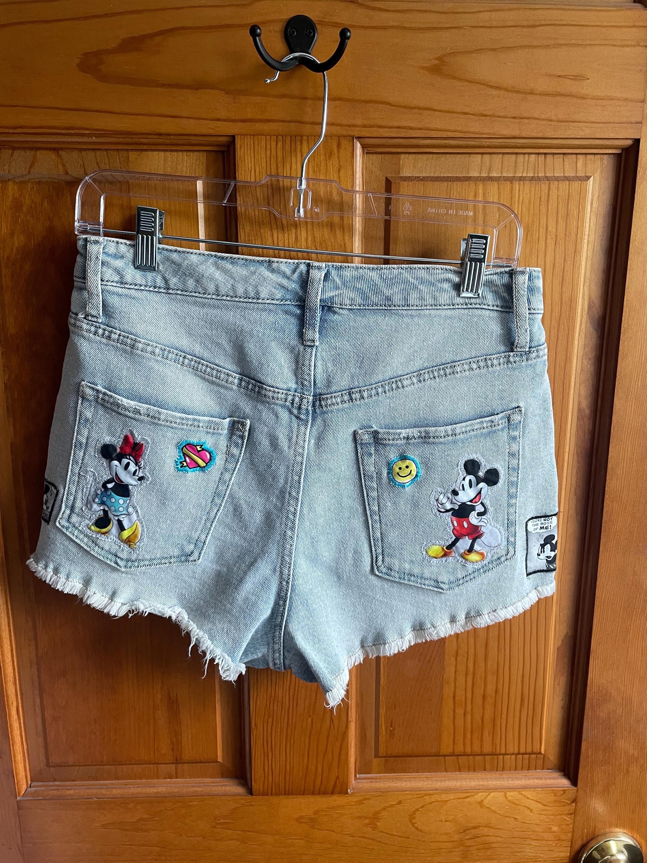 Made to Order Only / Custom Mickey and Minnie Shorts / Distressed ...