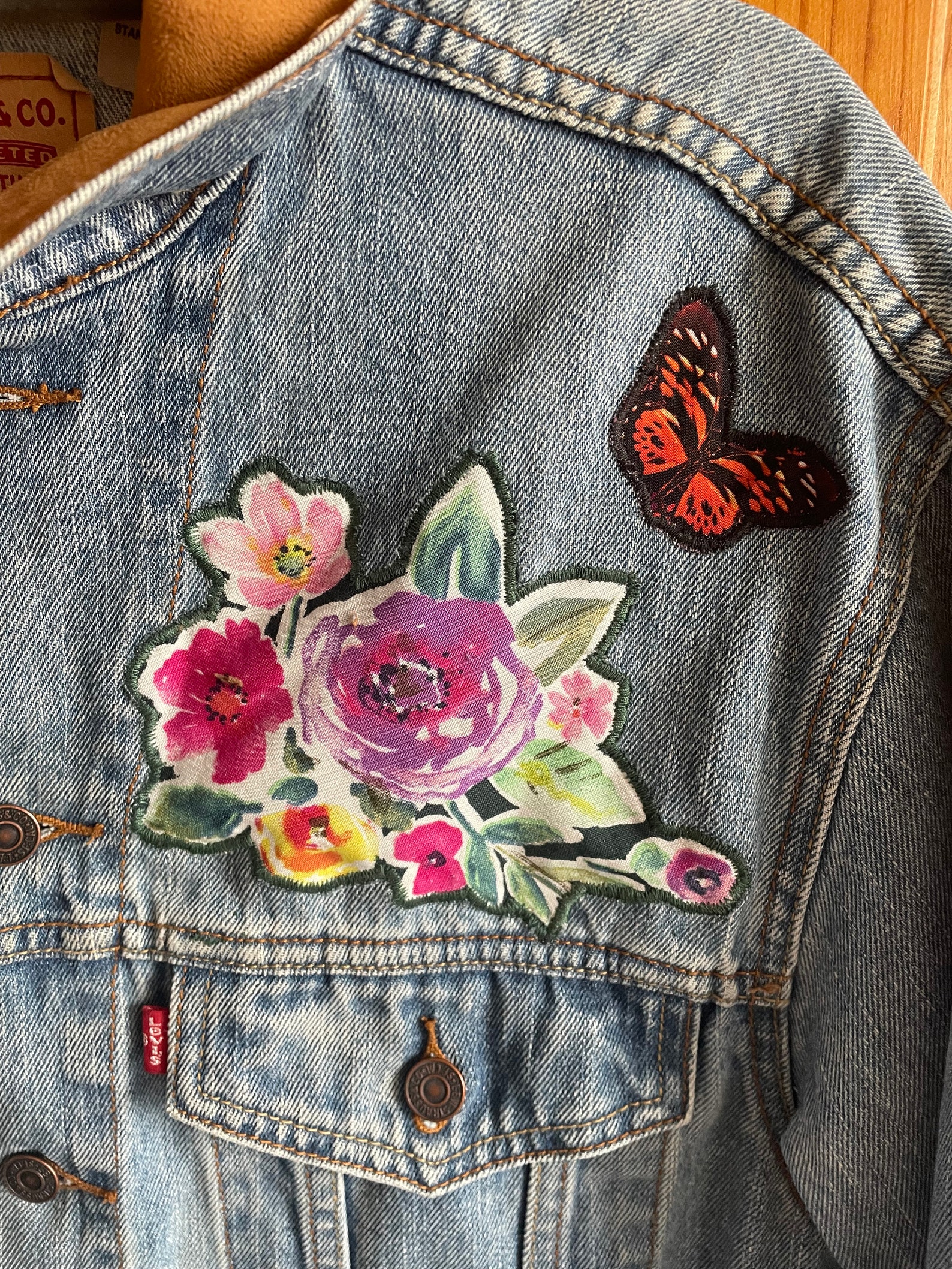 Peace Out Upcycled Jacket / Peace Sign Vintage Jacket With Floral ...