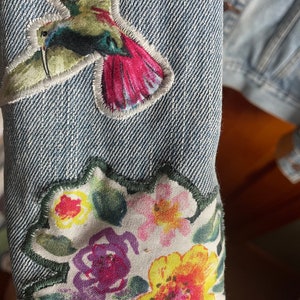 Peace Out Upcycled Jacket / Peace Sign Vintage Jacket With Floral ...