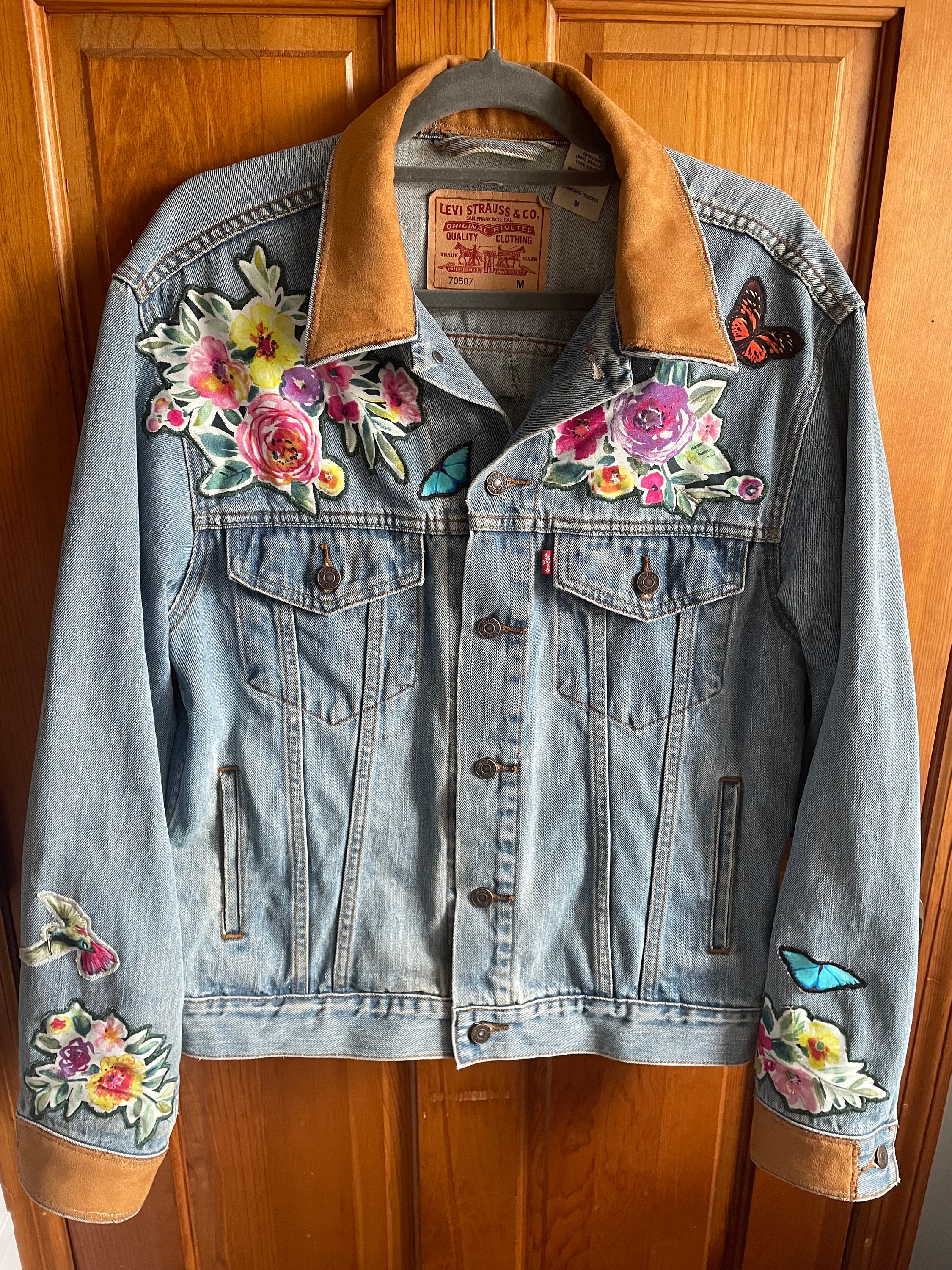 Peace Out Upcycled Jacket / Peace Sign Vintage Jacket With Floral ...