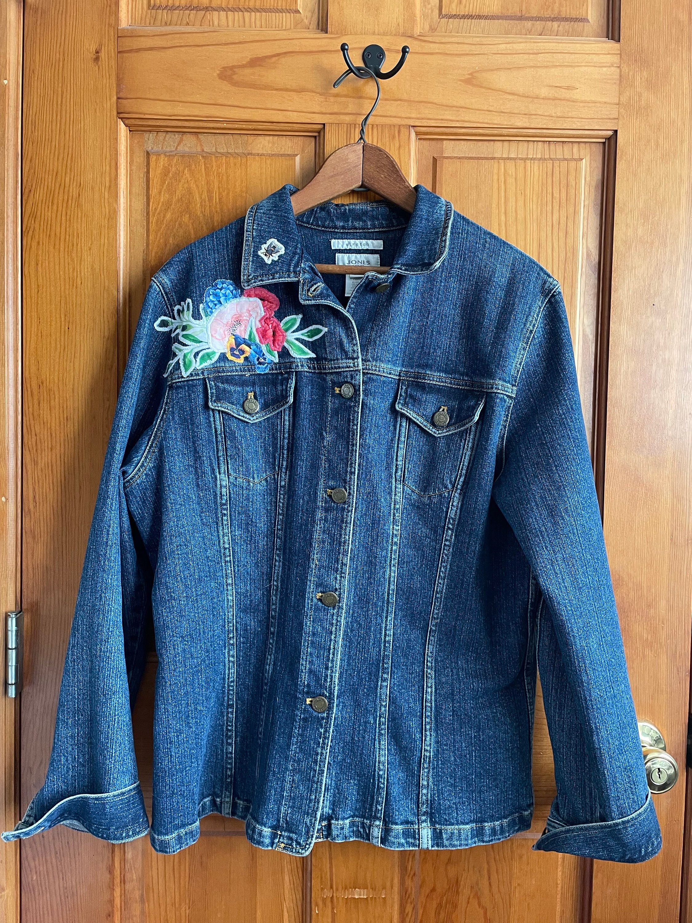 Make to Order Custom Upcycled Patched Jean Jacket / Flower Patchwork ...