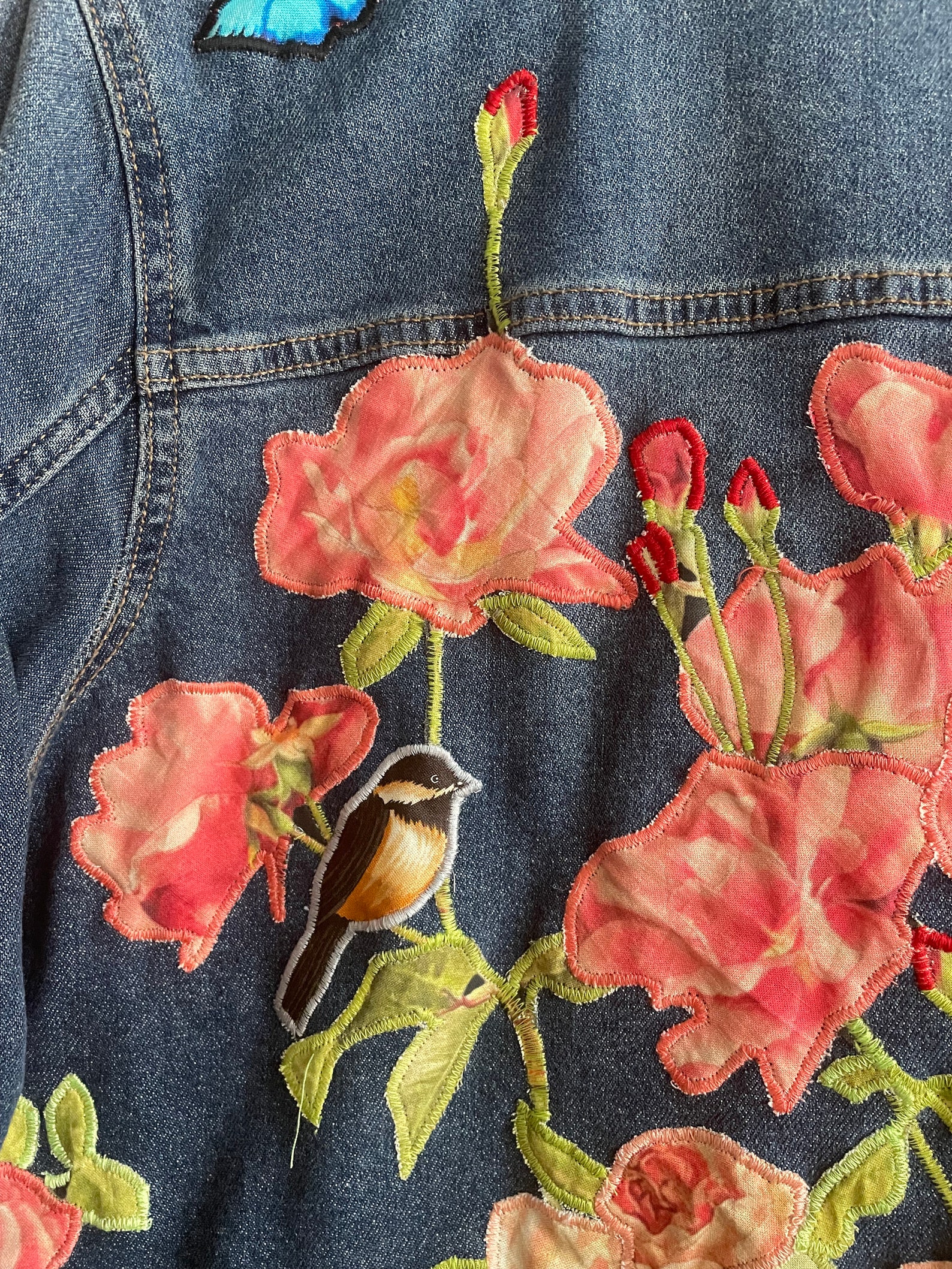 Made to Order / the Susie Denim Jacket / Floral Handmade Patchwork ...