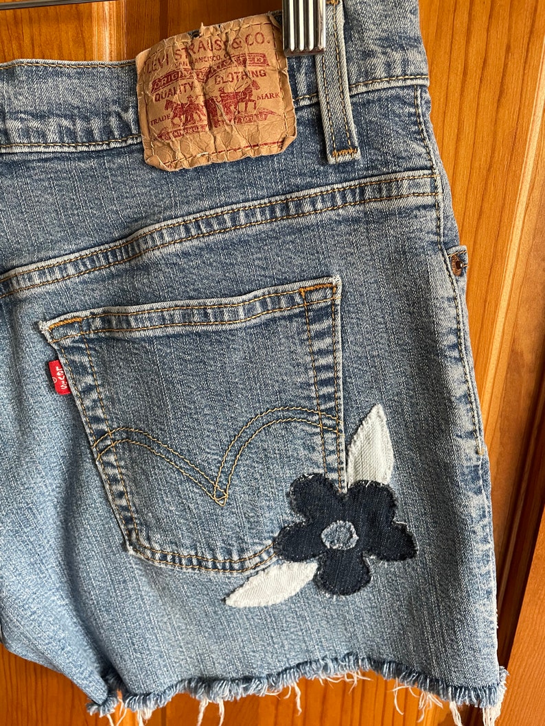 Denim on Denim Levi Cutoffs / Upcycled Levi Cutoff Denim Shorts With ...