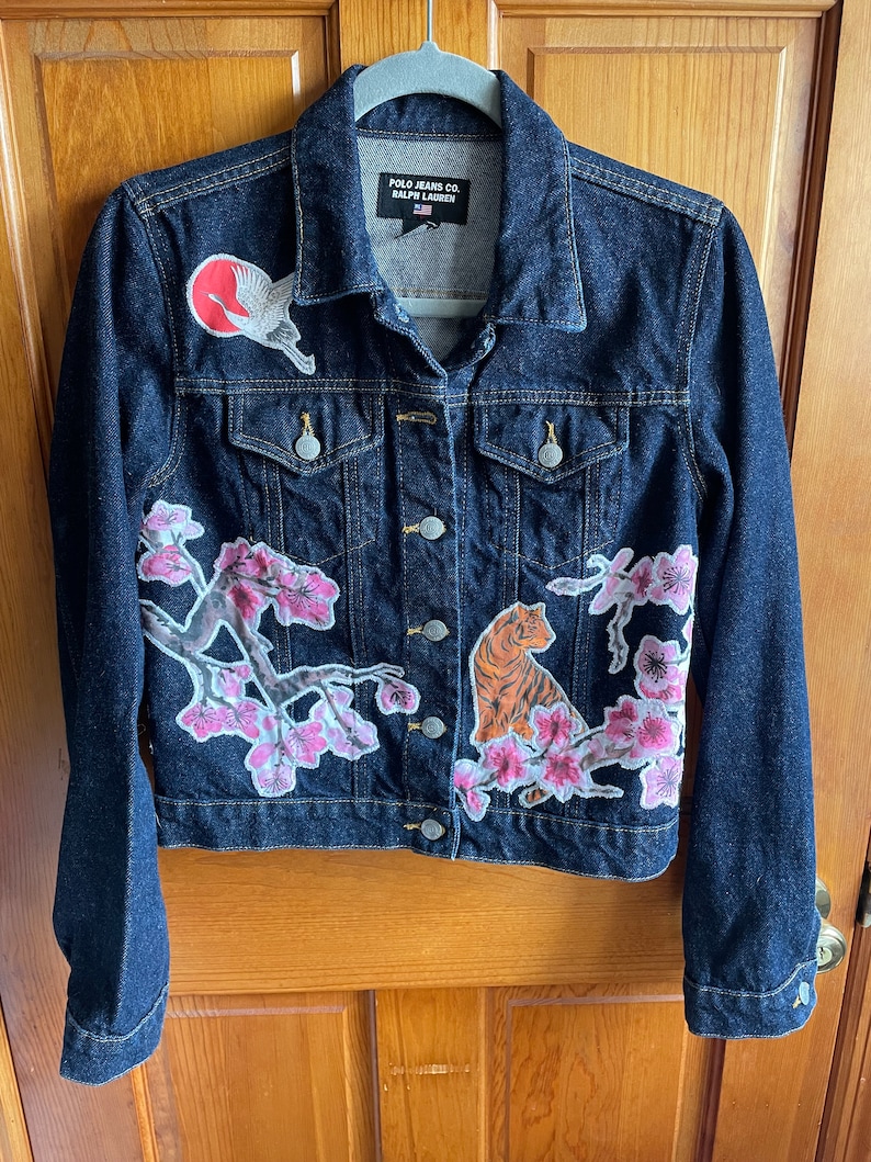 MADE TO ORDER Only/ Cherry Blossom Jean Jacket / Custom Patchwork - Etsy