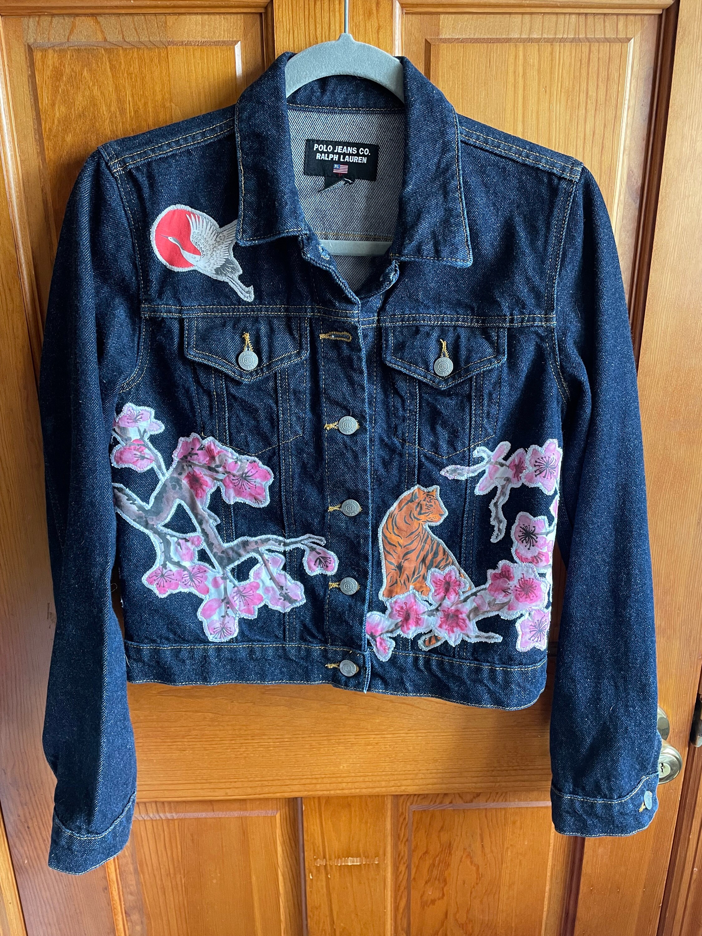 MADE TO ORDER Only/ Cherry Blossom Jean Jacket / Custom Patchwork - Etsy