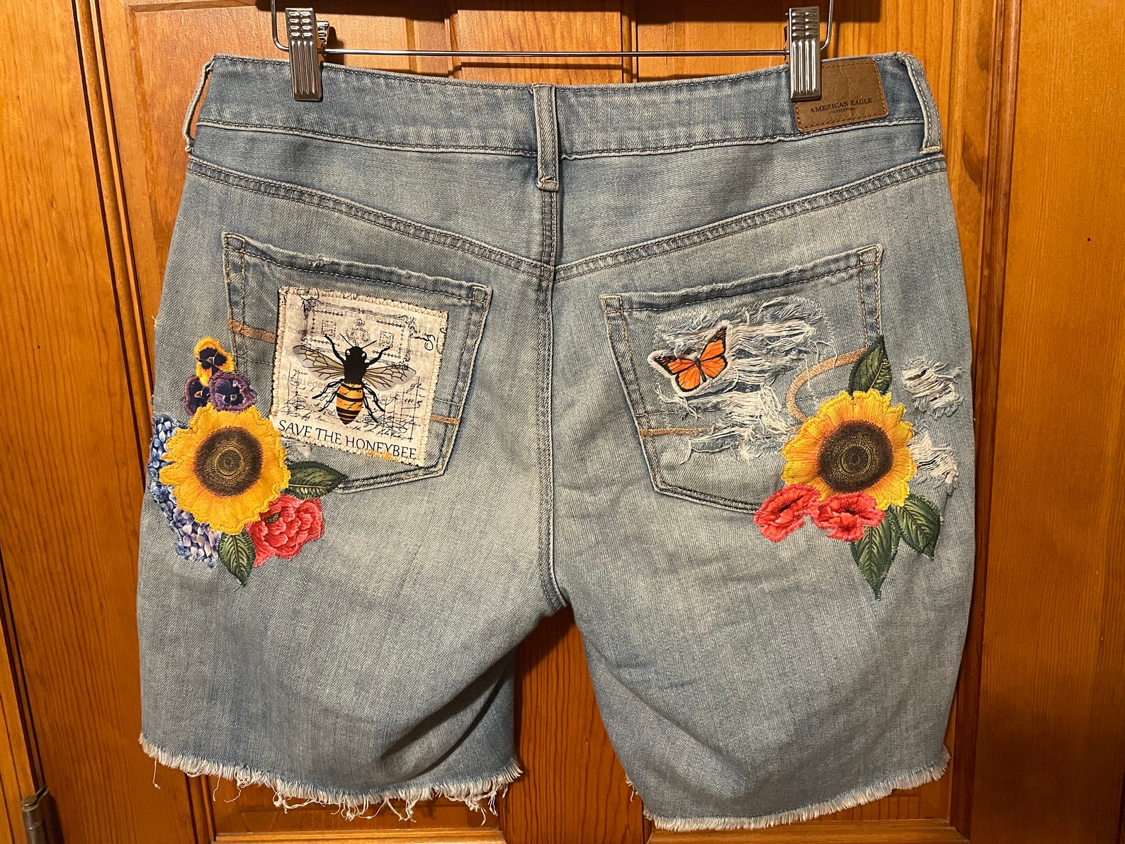Distressed Upcycled American Eagle Shorts / Vintage Upcycled Jeans ...