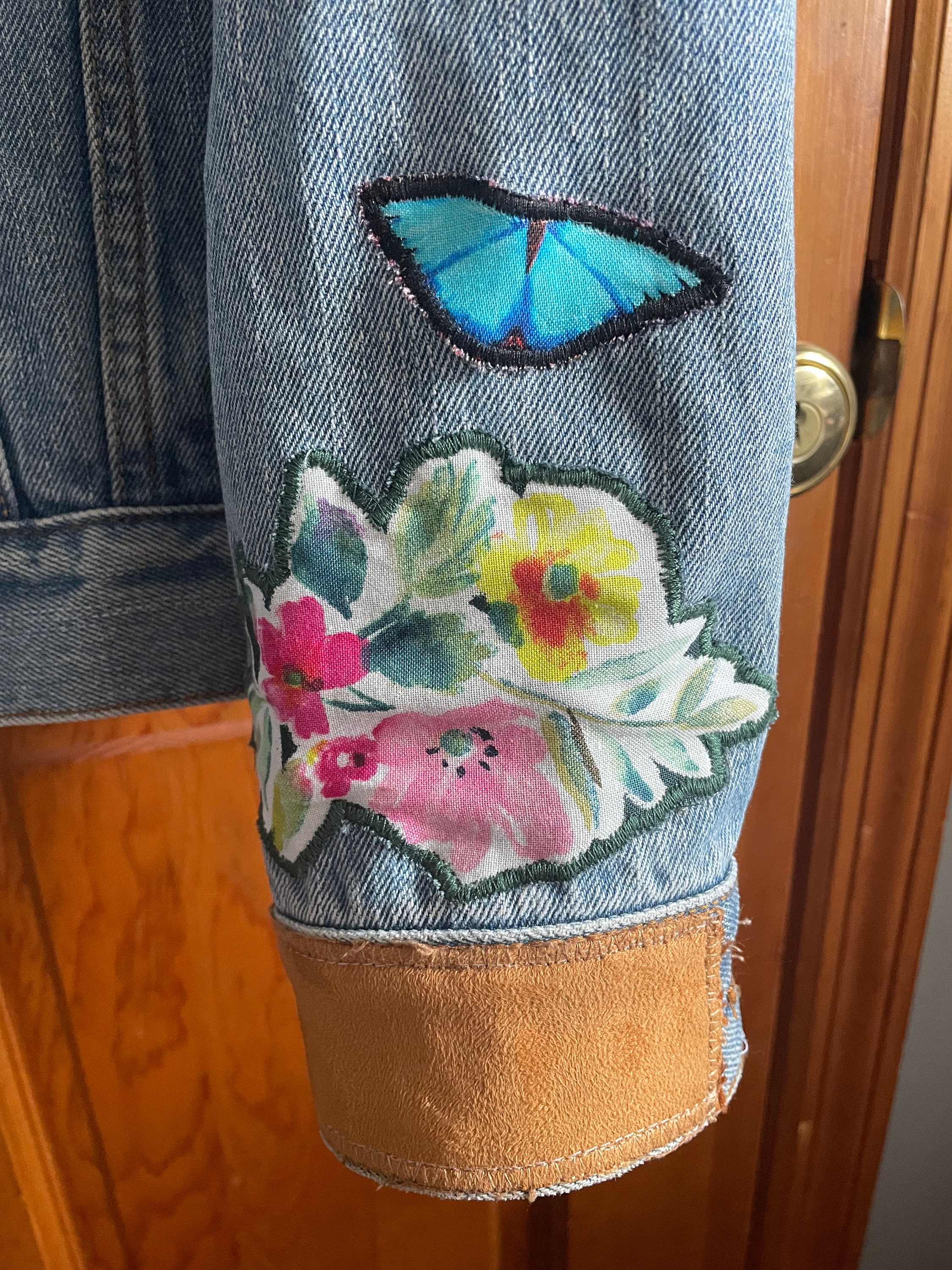 Peace Out Upcycled Jacket / Peace Sign Vintage Jacket With Floral ...