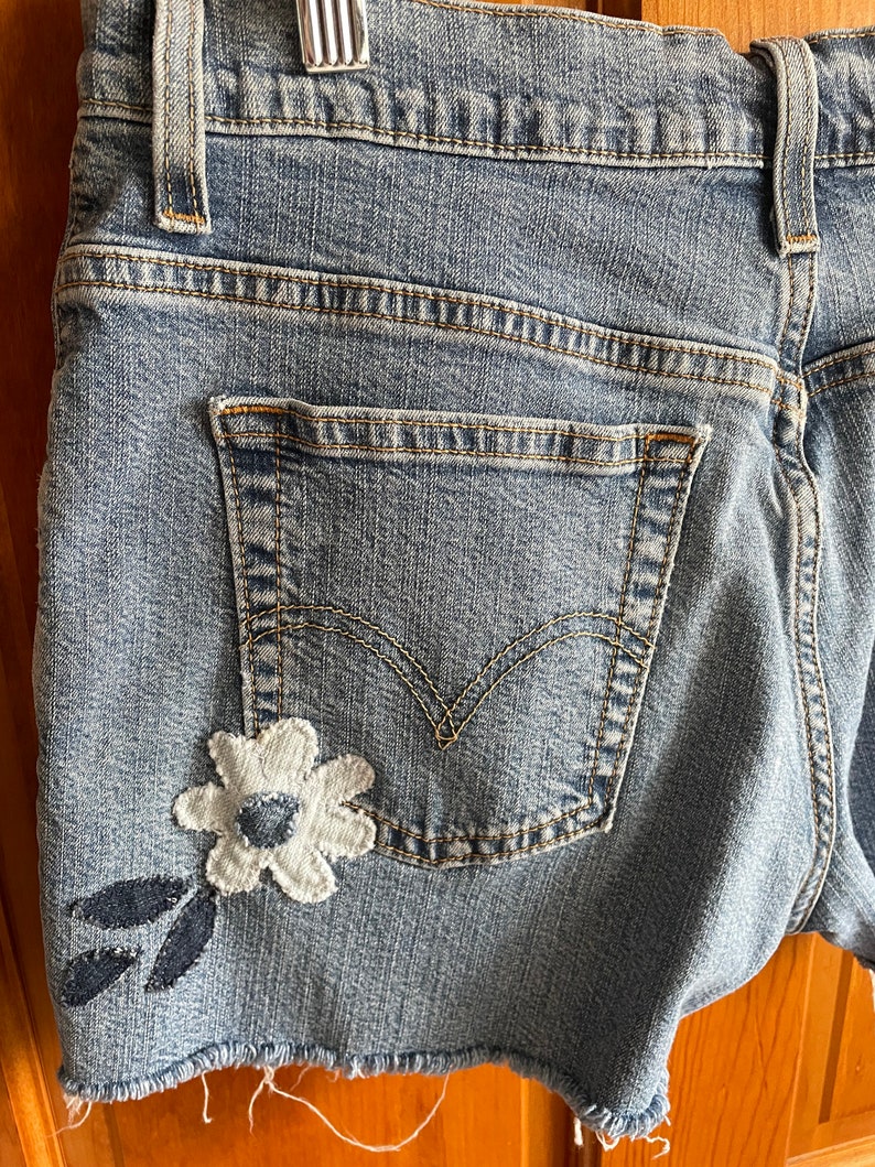 Denim on Denim Levi Cutoffs / Upcycled Levi Cutoff Denim Shorts With ...