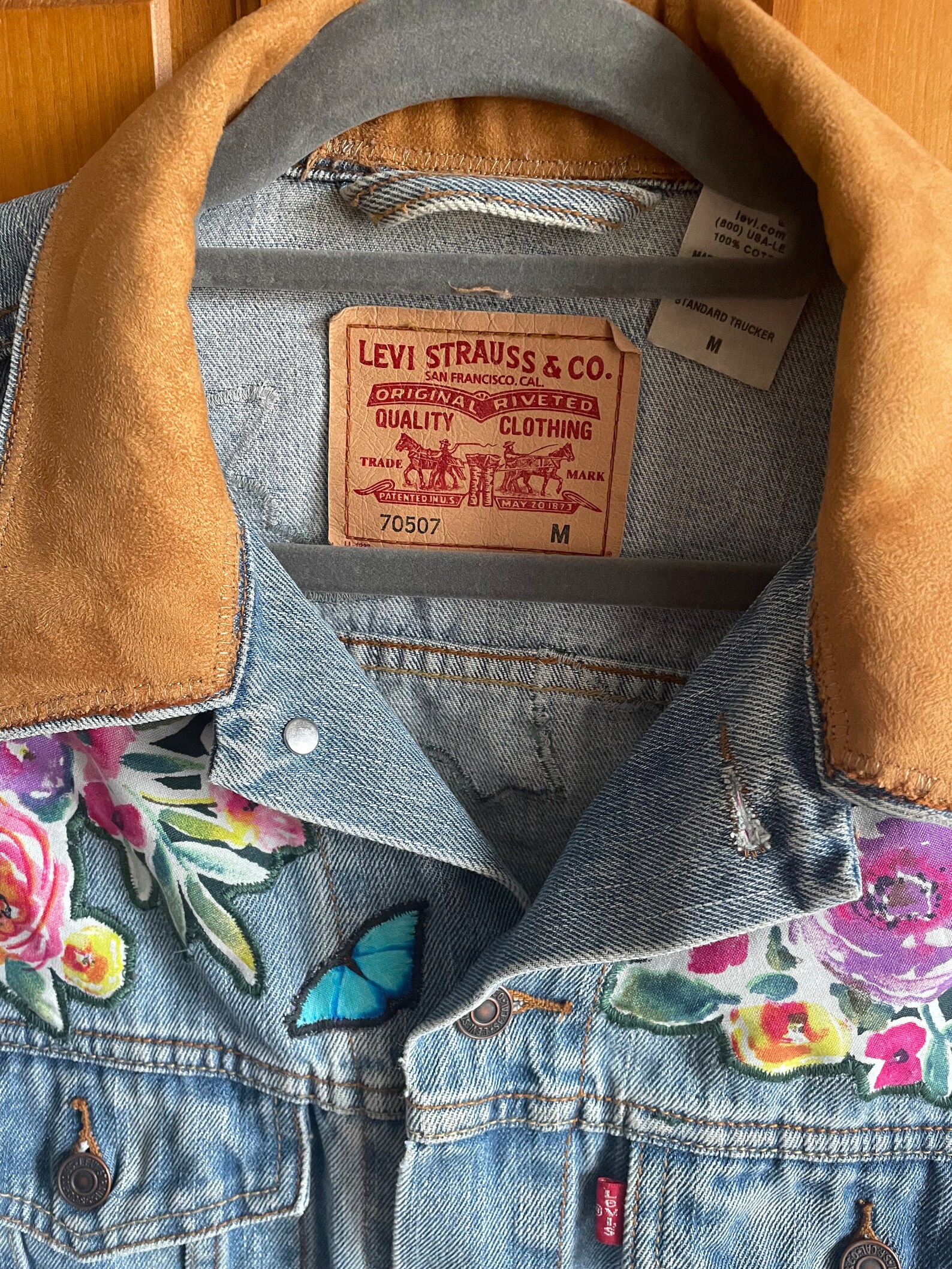 Peace Out Upcycled Jacket / Peace Sign Vintage Jacket With Floral ...