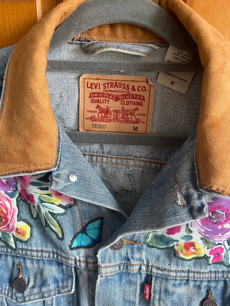 Peace Out Upcycled Jacket / Peace Sign Vintage Jacket With Floral ...