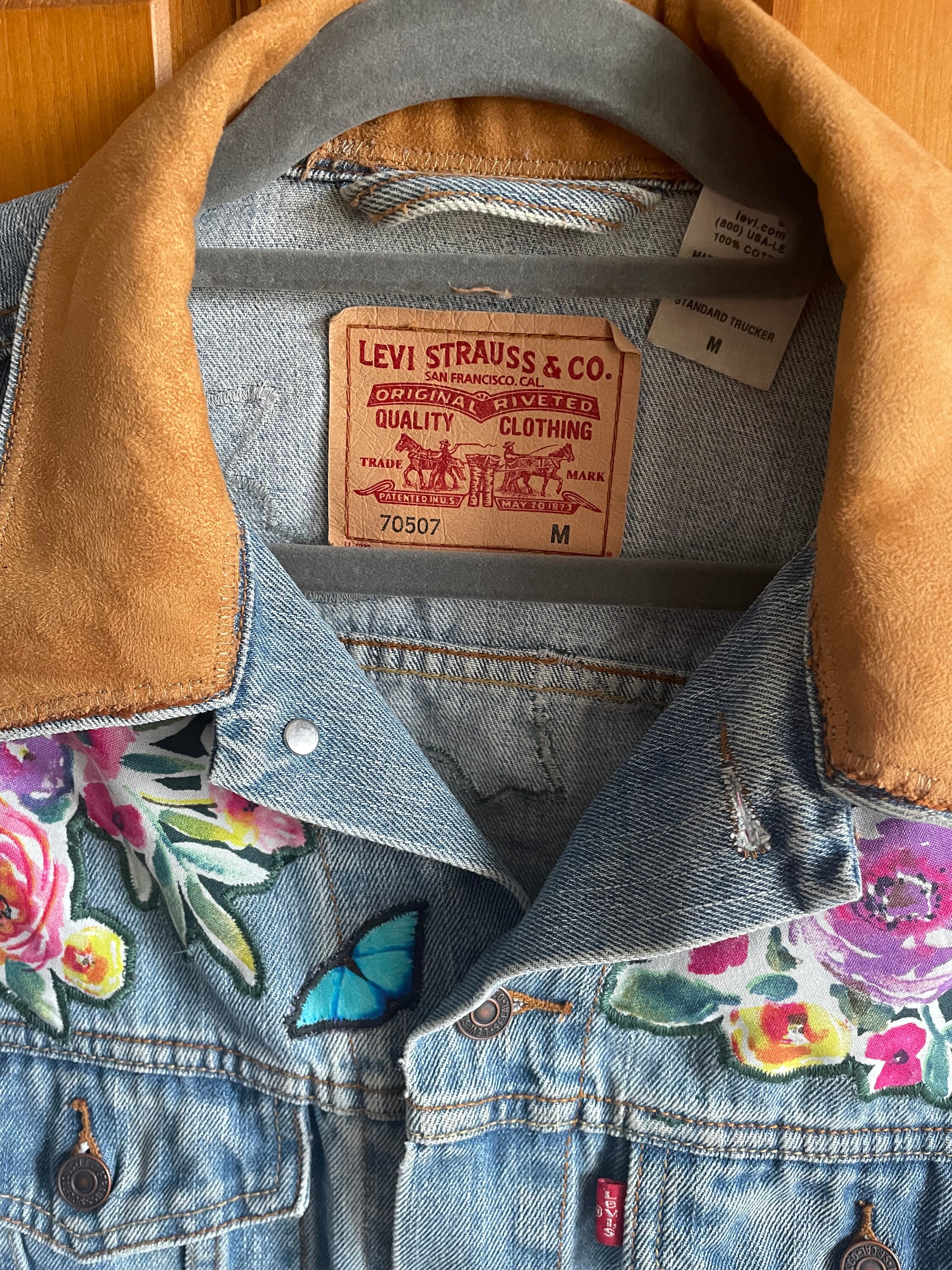 Peace Out Upcycled Jacket / Peace Sign Vintage Jacket With Floral ...